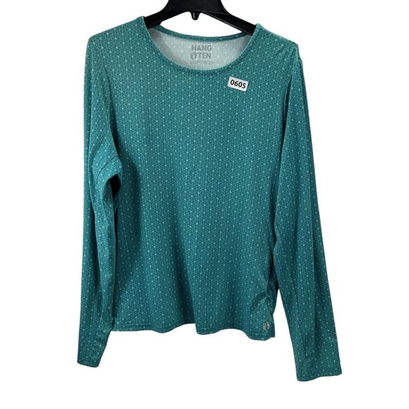 Hang Ten | Tops | Hang Ten Women Shirt Size Xxlcolor Green Blue Long ...